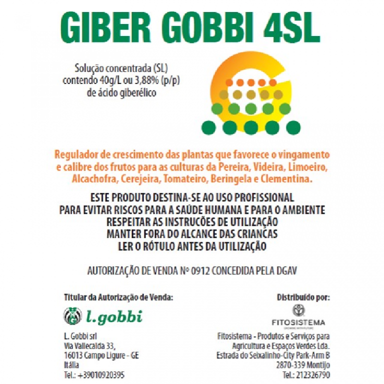 GIBER GOBBI 4 SL ácido giberélico em pastilhas solúveis em água AV 0917
